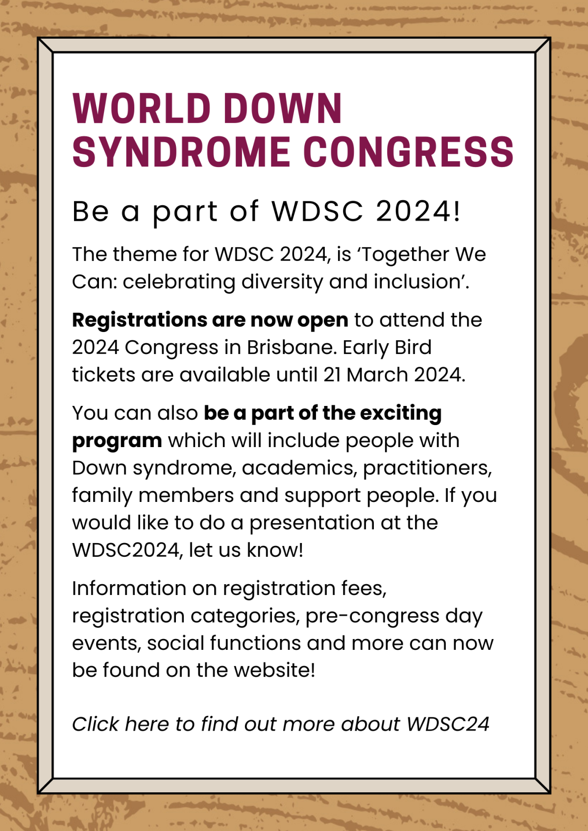 Current opportunities – Down Syndrome QLD