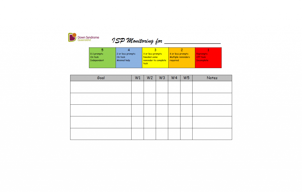 Monitoring Sheets (ICP, ILP or ISP Monitoring Sheet) – Down Syndrome ...