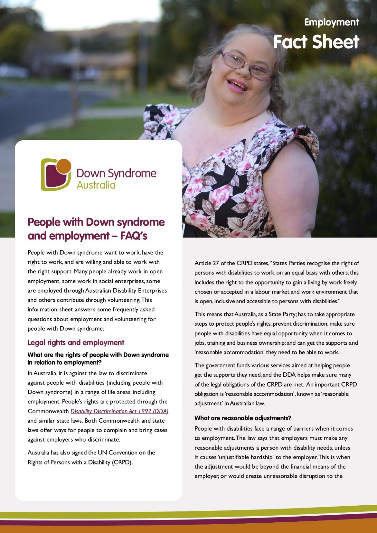 Employment Services – Down Syndrome VIC